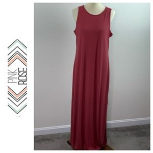 Pink Rose | Dresses | Nwt Pink Rose Ribbed Maxi Dress With Side Slits L ...